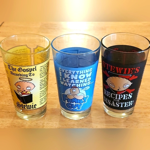 unbranded | Kitchen | Set Of 3 Family Guy Stewie Peter Griffin Drinking ...